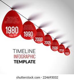 Abstract Infographic Timeline Template 7 Red Stock Vector (Royalty Free ...