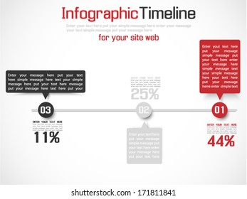 Infographic Timeline Simple Blue Red Stock Vector (Royalty Free ...