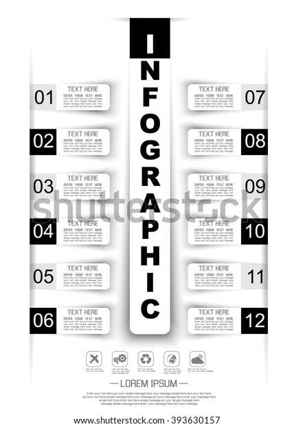 Infographic Timeline Stiker Paper Template Twelve Stock Vector (Royalty ...