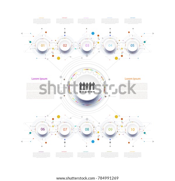 Infographic Timeline Technology Template Circuit 3d Stock Vector ...