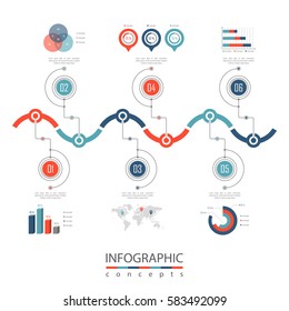 Infographic Timeline Template Can Be Used Stock Vector (Royalty Free ...