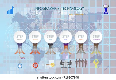 Infographic Timeline Template Technology Transmission Tower Stock ...