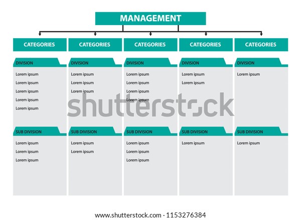 Infographic Tree Diagram Management Categories Division Stock Vector ...