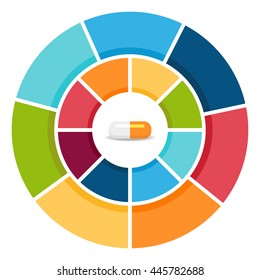 Infographic Two Circles Capsule Pill Illustrator Stock Vector (Royalty ...