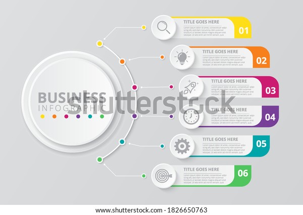Infographic Vector Design Icons 6 Options Stock Vector Royalty Free