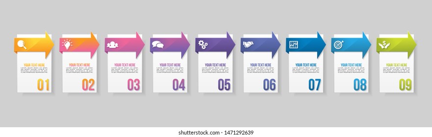 Infographic Vector Design Template 9 Options Stock Vector (Royalty Free ...