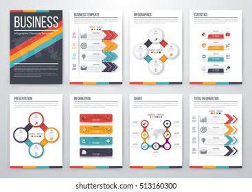 Infographic Vector Set Business Graphics Brochures Stock Vector ...