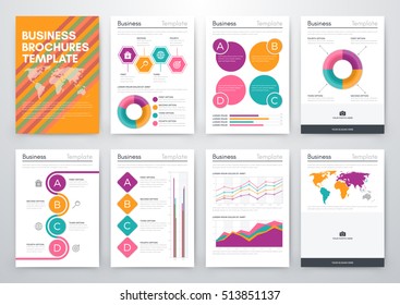 Business Graphics Infographic Brochure Illustration Style Stock Vector ...