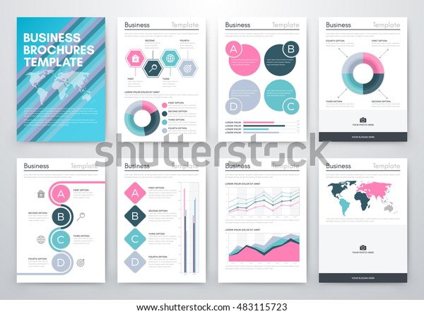 Infographic vector set. Business graphics brochures a4