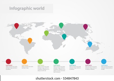 Infographic World Color Background Vector Stock Vector (Royalty Free ...