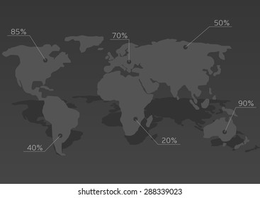 Infographic World Map Statistics Numeral Symbols: ilustración de stock ...