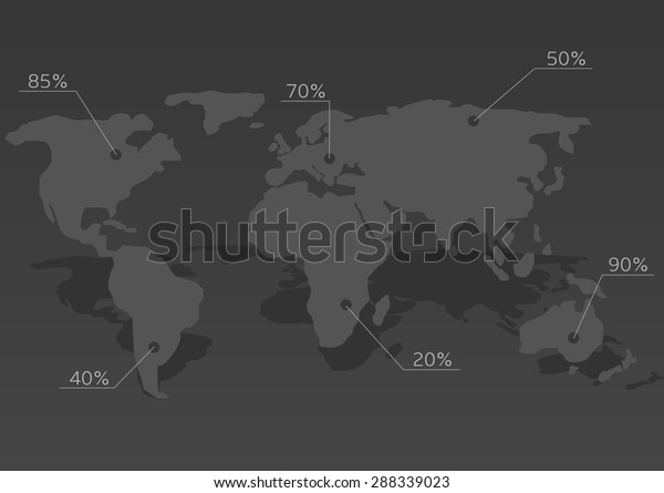 Infographic World Map Statistics Numeral Symbols Stock Vector (Royalty ...