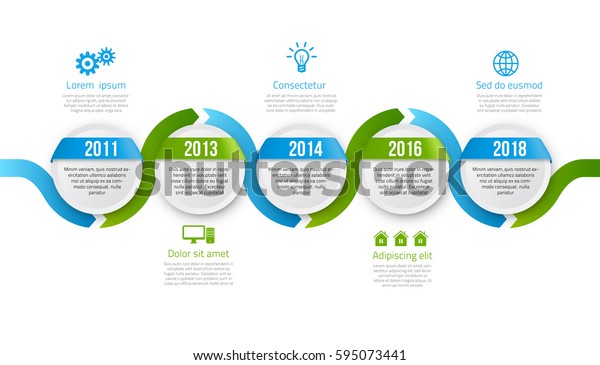 Infographics 5 Steps Years Options Blue Stock Vector (Royalty Free ...