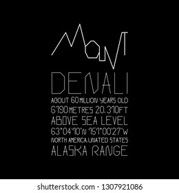 Infographics About Mount Denali Stock Vector (Royalty Free) 1307921086 ...