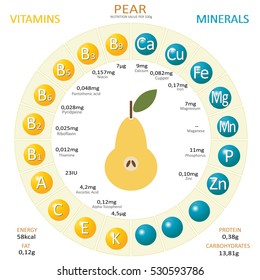 Infographics About Nutrients Pear Vector Illustration Stock Vector ...