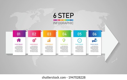 Infographics Arrow Chart Design 6 Element Stock Vector (Royalty Free ...