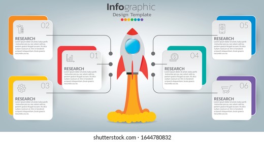 Infographics Chart 6 Steps Banner Design Stock Vector (Royalty Free ...