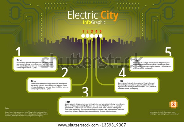Infographics Chart Electric Circuit Design Cityscape Stock Vector ...