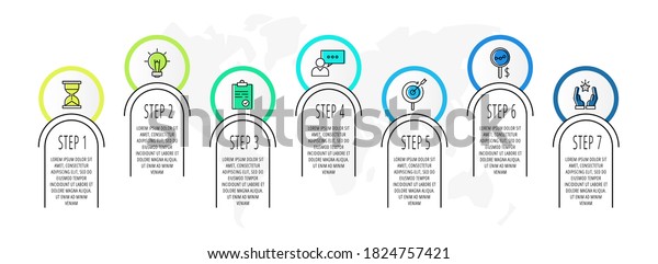 Infographics Circles 7 Steps Icons Flat Stock Vector (Royalty Free ...