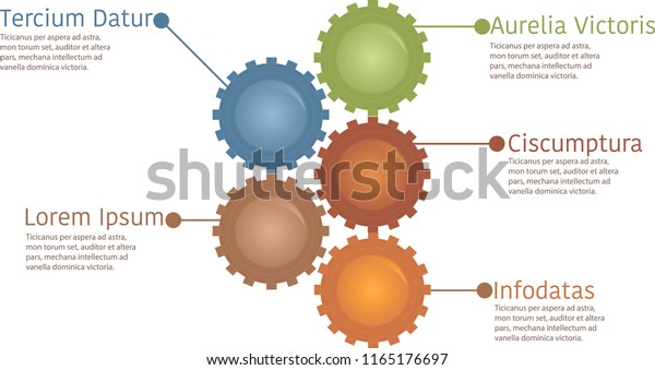 Infographics Cogs Gears Presentation Business Strategy Stock Vector ...