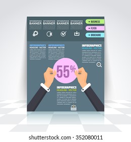 Infographics Design Flyer Numbered Banner Icon Stock Vector (Royalty ...