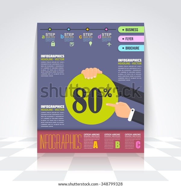 Infographics Design Flyer Numbered Banner Icon Stock Vector (Royalty ...