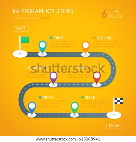 Infographics Design Start Finish Goal Flags เวกเตอร์สต็อก (ปลอดค่า ...