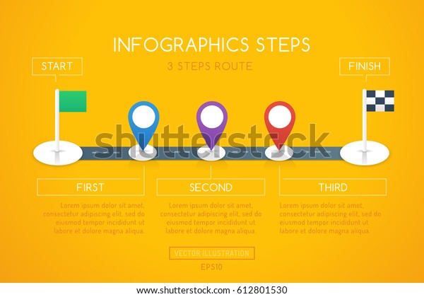 Infographics Design Start Finish Goal Flags Stock Vector (Royalty Free ...