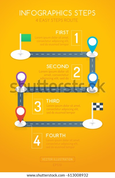 Infographics Design Start Finish Goal Flags Stock Vector (Royalty Free ...