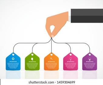 Infographics Design Template Human Hands Holding Stock Vector (Royalty ...