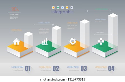 Infographics Design Template Icons Process Diagram Stock Vector ...