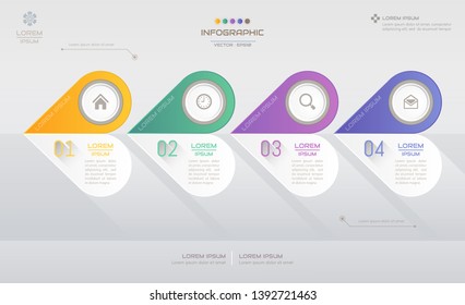 Infographics Design Template Icons Process Diagram Stock Vector ...