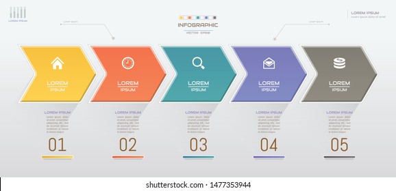 Infographics Design Template Icons Process Diagram Stock Vector ...