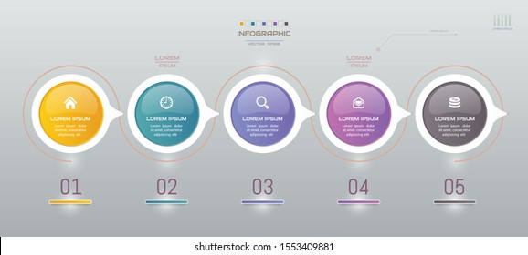Infographics Design Template Icons Process Diagram Stock Vector ...