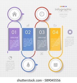 Infographics Design Template Icons Process Diagram: vector de stock ...