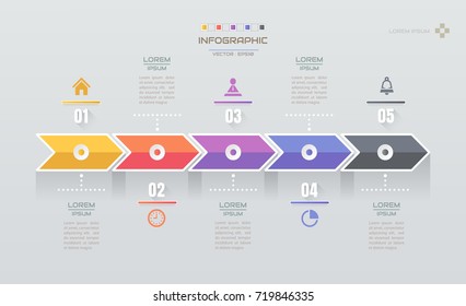 Infographics Design Template Icons Process Diagram Stock Vector ...