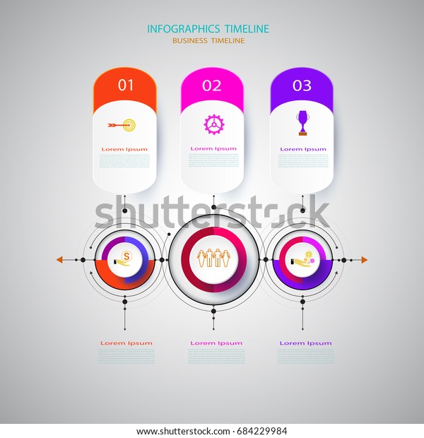 Infographics Design Template Timeline 3d Paper Stock Vector (Royalty ...