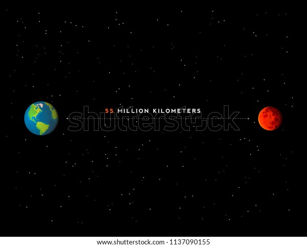 Infographics Distance Between Earth Mars Graphic Stock Vector (Royalty ...