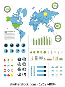 Infographics Earth Map Different Charts On Stock Vector (Royalty Free ...