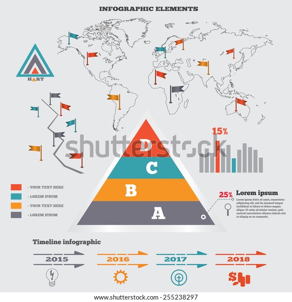 Infographics Elements Pyramid Chart Map Timeline Stock Vector (Royalty ...