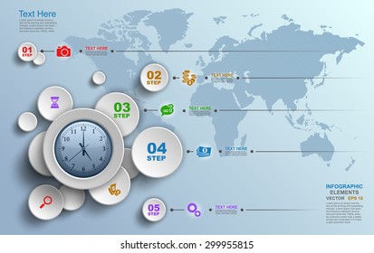 Infographics Elements Template Time Management Map Stock Vector ...