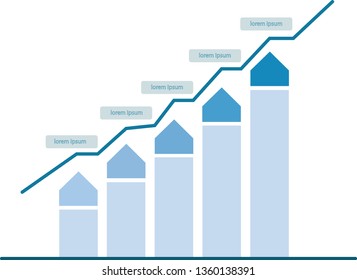 Infographics Five Blue Columns Labels Stock Vector (Royalty Free ...