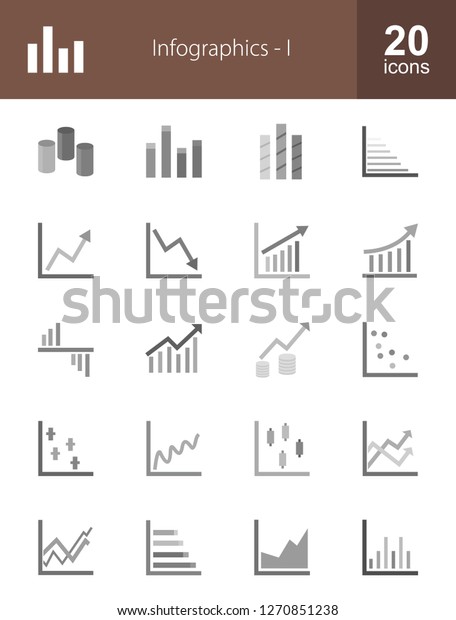 Infographics Flat Greyscale Icons Stock Vector (Royalty Free ...