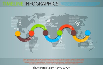 Infographics Form Curved Time Line Use Stock Vector (Royalty Free ...