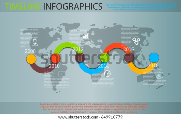 Infographics Form Curved Time Line Use Stock Vector (Royalty Free ...