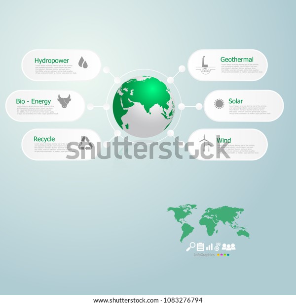 Infographics Green Energy World Vector Illustration Stock Vector ...