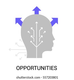 Infographics Icon Opportunities Versatility Arrows Head: vector de ...