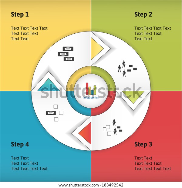 Infographics List Steps Stages Red Yellow Stock Vector (Royalty Free ...