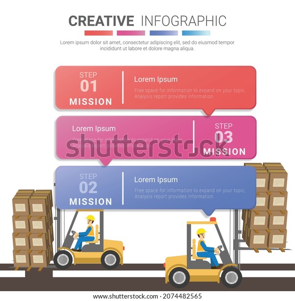 Infographics Logistic Warehouse Storage Equipment Ready Stock Vector ...
