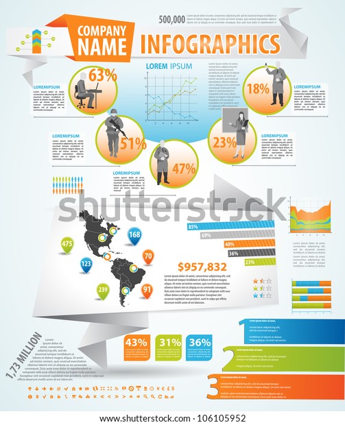 Infographics Master Collection Graphs Histograms Arrows Stock Vector ...